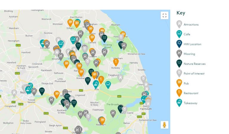 River Map of the Norfolk Broads | Herbert Woods